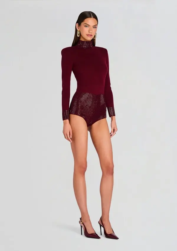 Retrofete Bethanie Embellished Romper - Port