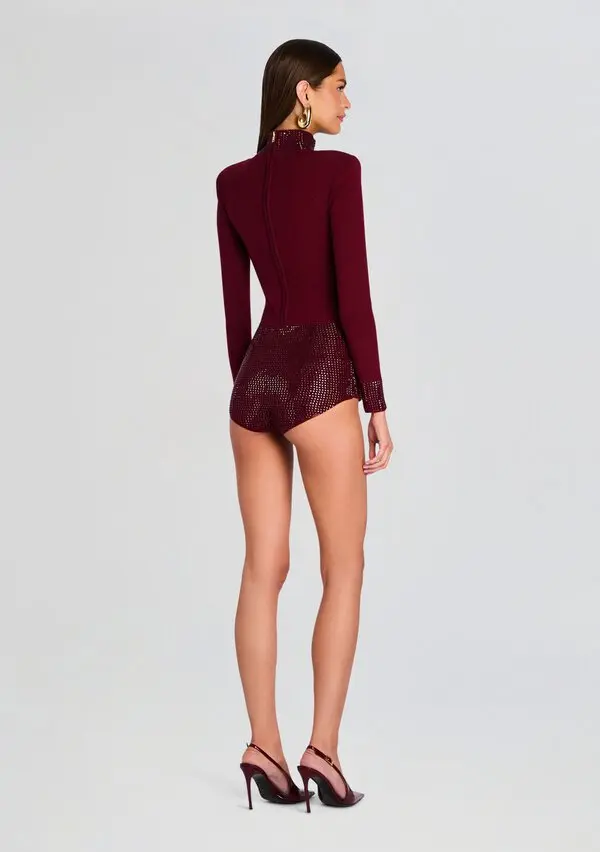 Retrofete Bethanie Embellished Romper - Port