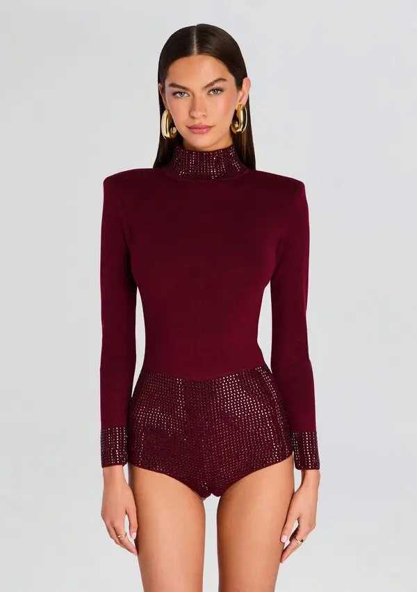 Retrofete Bethanie Embellished Romper - Port