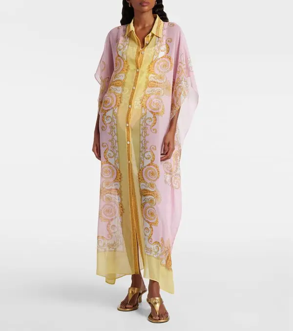 Versace Underwater Barocco Georgette Kaftan
