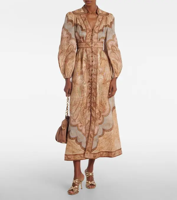 Zimmermann Wanderlust Printed Linen Shirt Dress - Multicoloured