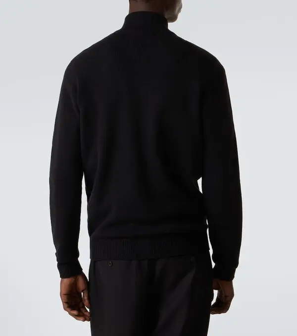 SAMAN AMEL Halle Ribbed-knit Cashmere Zip-up Sweater