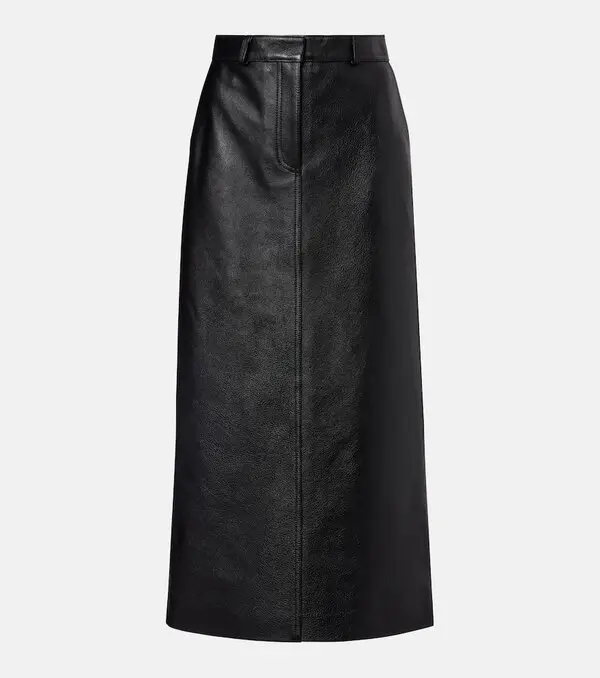 TOTEME Leather Midi Skirt