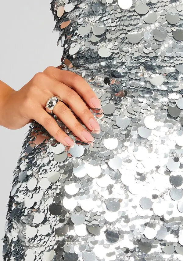 Retrofete Nolia Sequin Embellished Dress - Silver