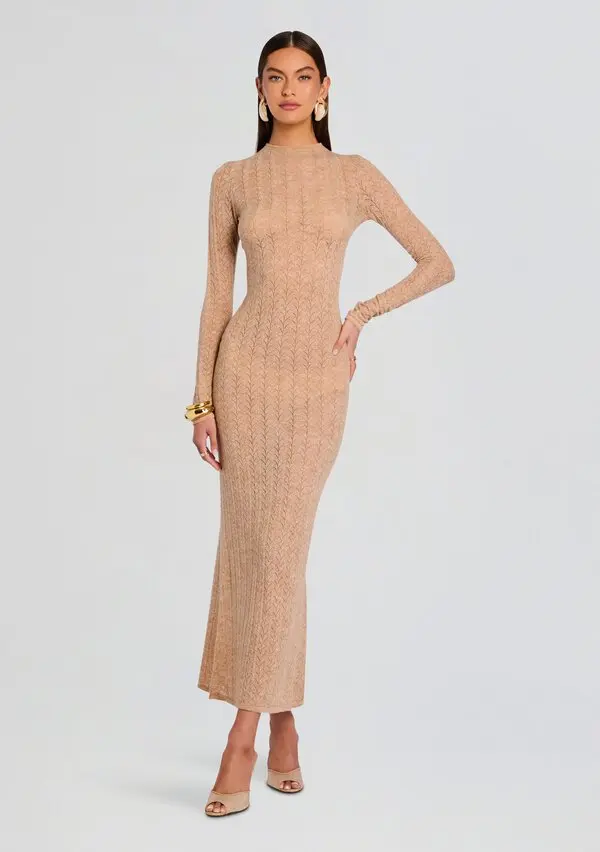 SEROYA Una Knit Maxi Dress - Sand
