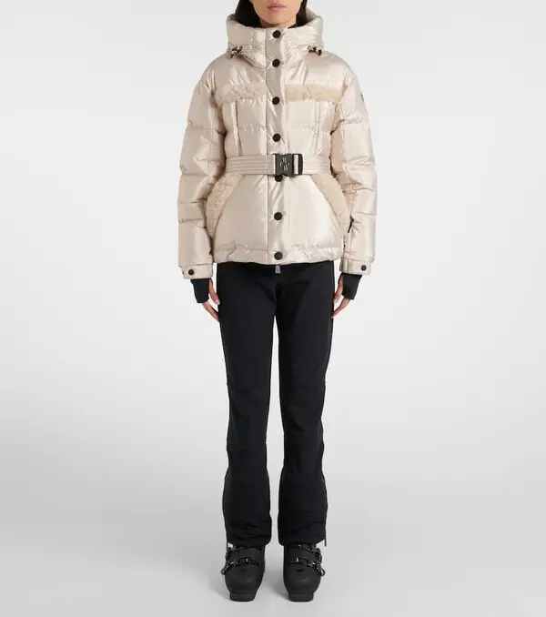Moncler Mondim Shearling-trimmed Ski Jacket - Gold
