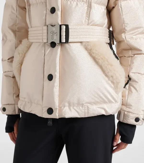 Moncler Mondim Shearling-trimmed Ski Jacket - Gold
