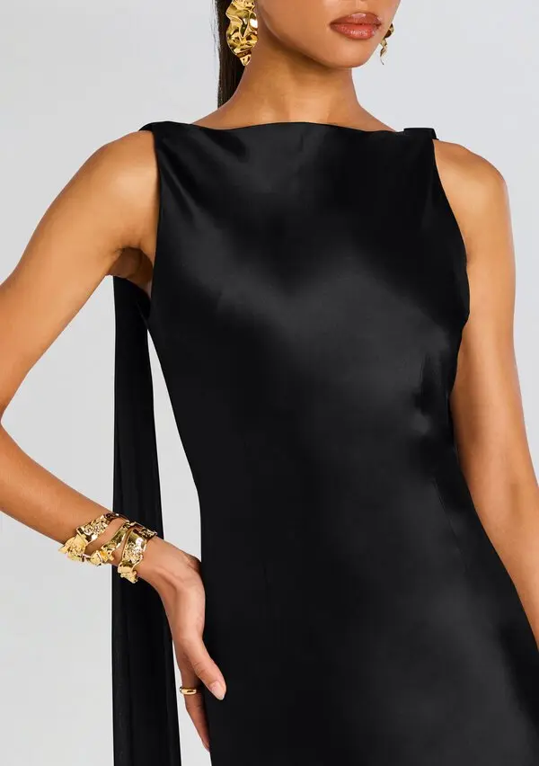 Retrofete Julia Gown With Open Back - Black