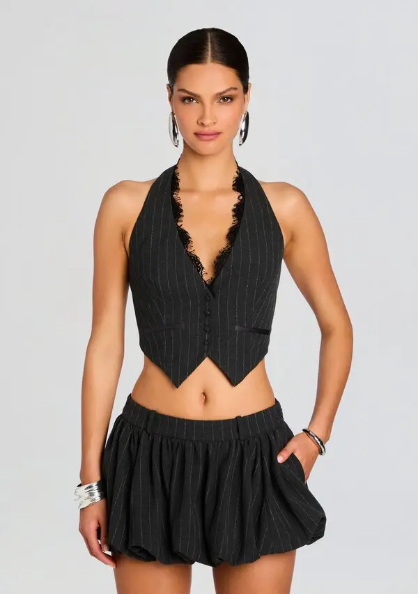 Retrofete Arletha Pinstripe Vest