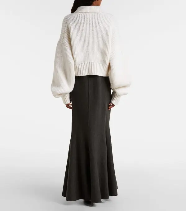 Khaite Pome Ribbed-knit Cashmere Cardigan - White
