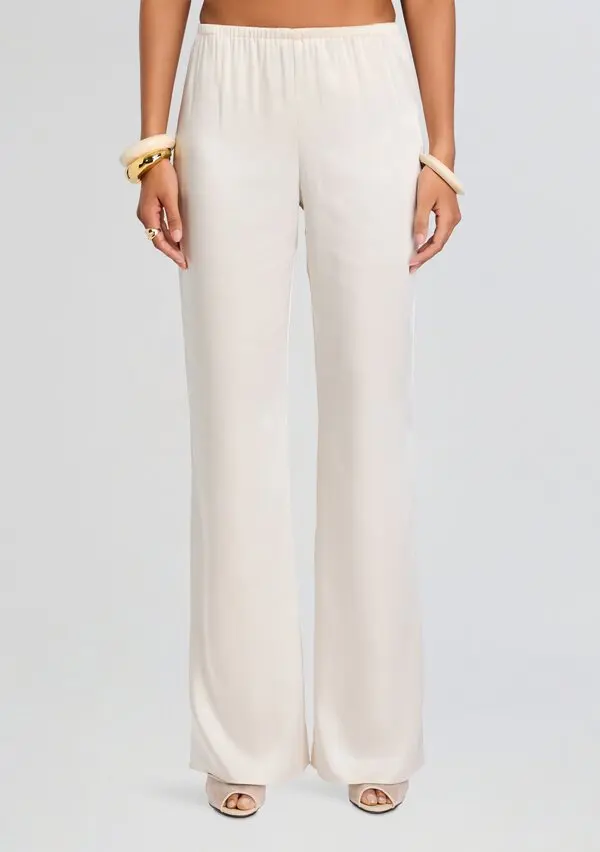 SEROYA Viva Satin Pant - Eggshell
