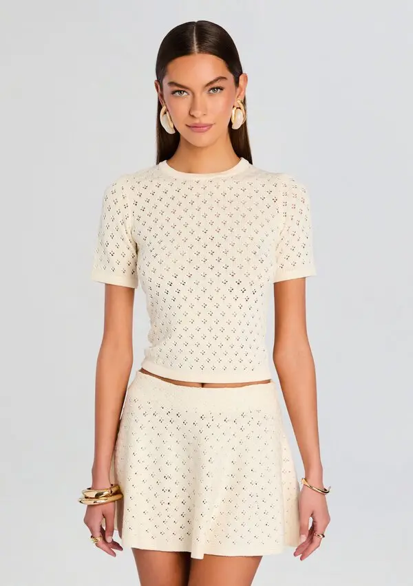 SEROYA Josie Knit Top - Eggshell