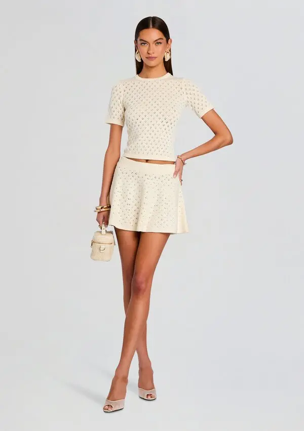 SEROYA Josie Knit Top - Eggshell