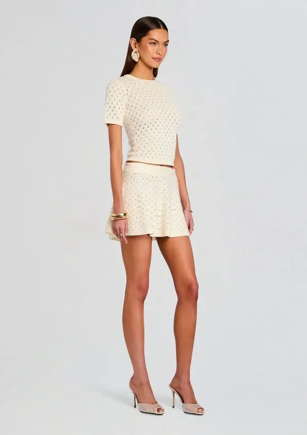 SEROYA Josie Knit Top - Eggshell