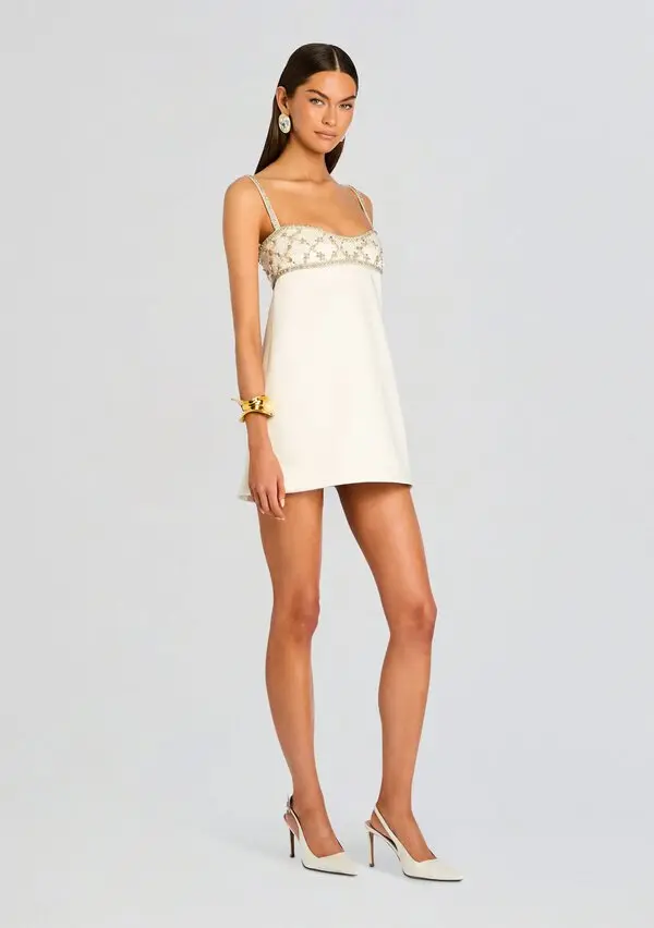 Retrofete Solere Mini Dress - White/gold