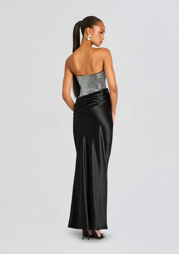 Retrofete Alexandra Embellished Strapless Dress - Black/silver