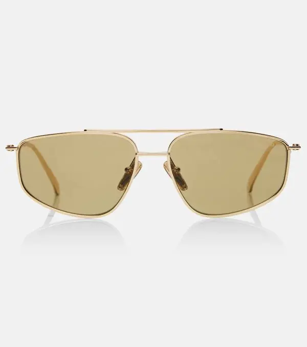 Prada Logo Aviator Sunglasses - Gold
