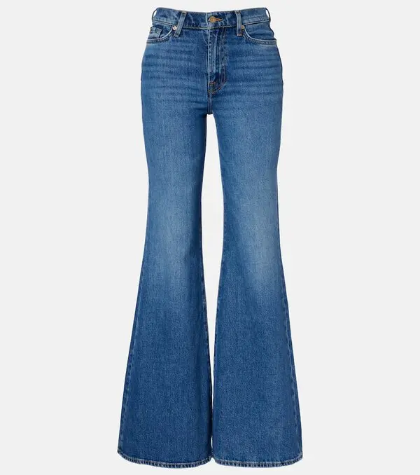 7 For All Mankind Retro Flare Mid-rise Flared Jeans - Blue