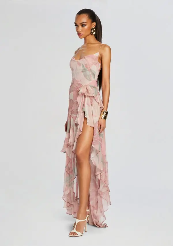 Retrofete Samara Floral-Print Silk Dress - Dusty Pink Botanical |  Editorialist