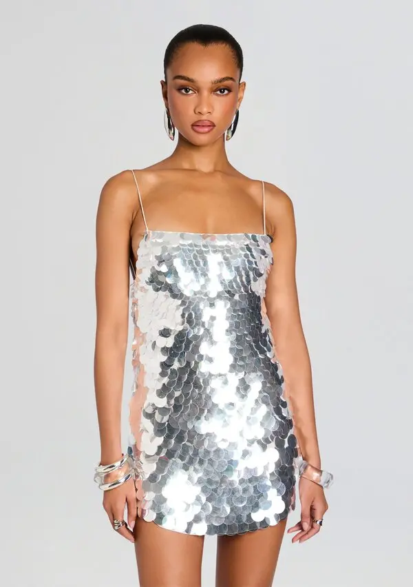 Retrofte Women's Lainey Sequin Dress - White Silver - Size XL