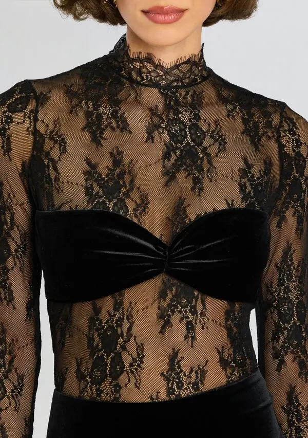 Retrofete Brigette Velvet Lace Mini Dress