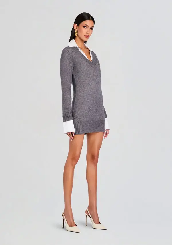 SEROYA Karli Mini Dress - Medium Grey