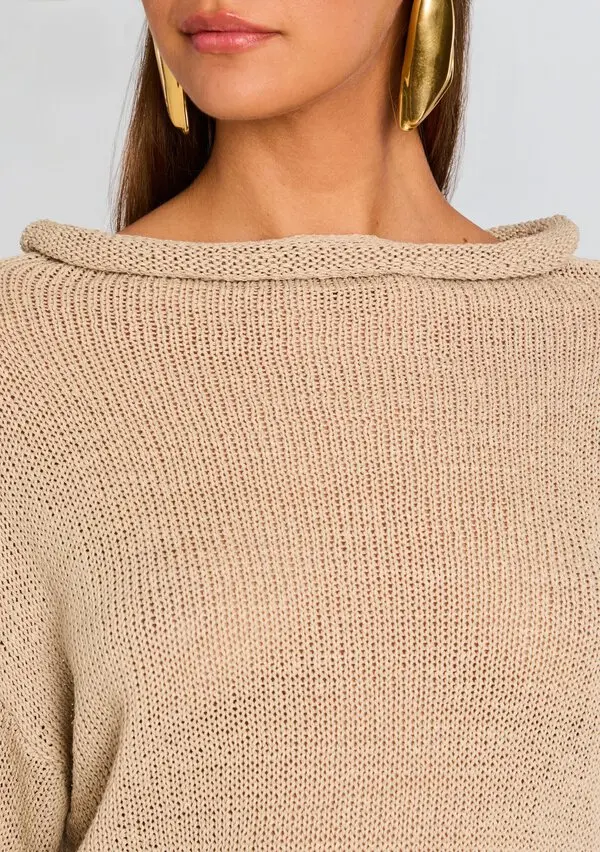 SEROYA Oro Knit Pullover Sweater - Stone
