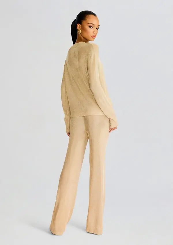SEROYA Hana Metallic Knit Top