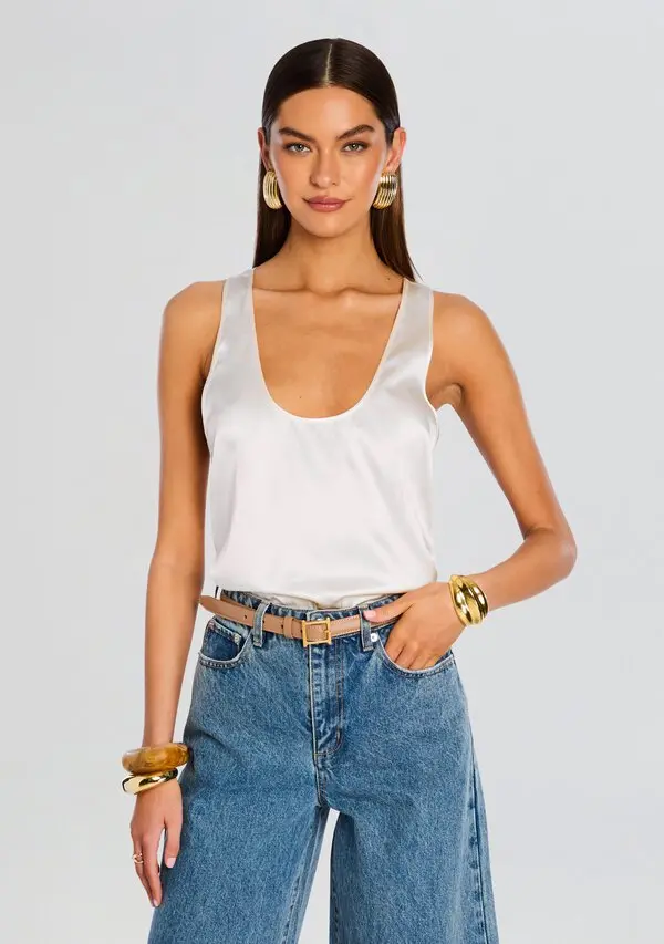 Retrofete Dori Silk Top - Bone
