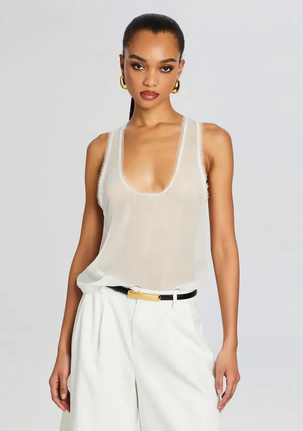 Retrofete Shye Silk Tank - White