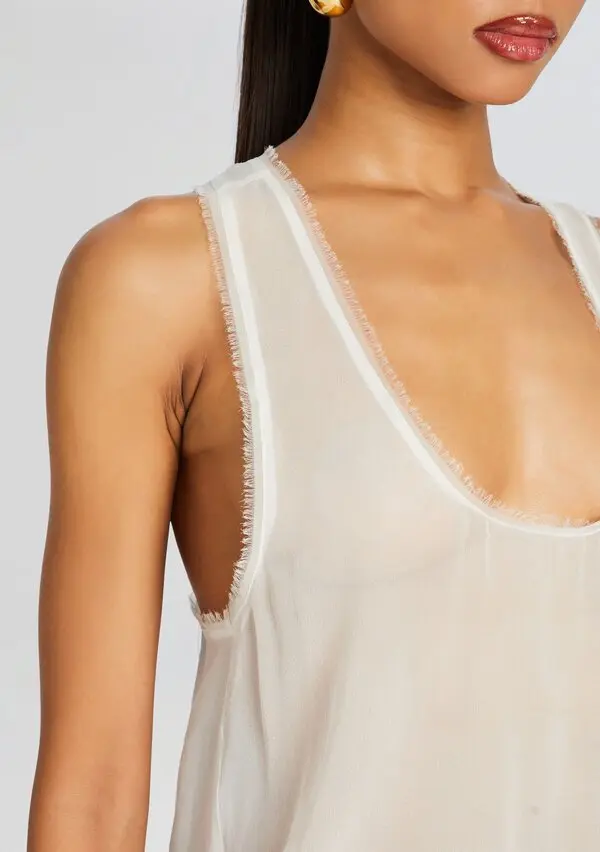 Retrofete Shye Silk Tank - White