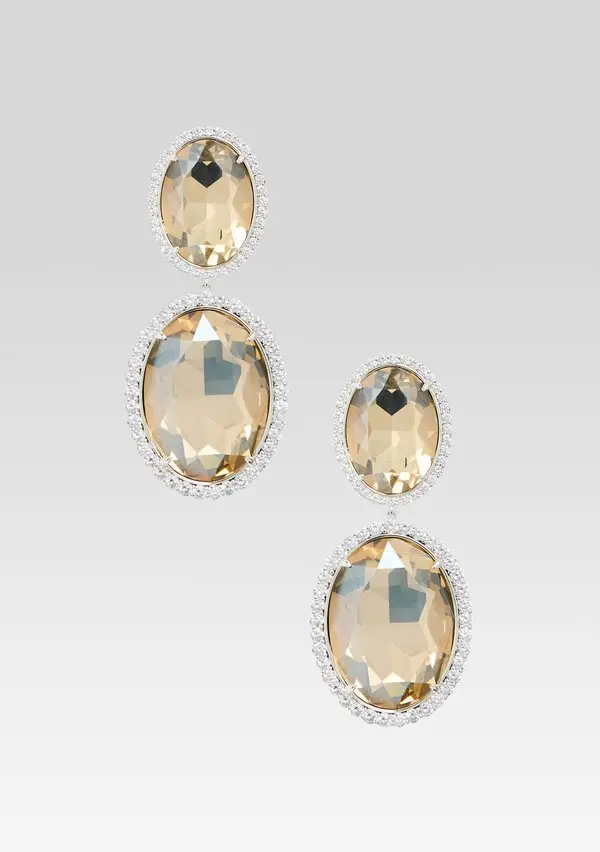 Retrofete Hilma Gemstone Drop Earrings - Gold