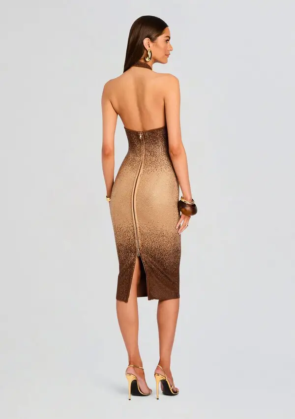 merino knit dress Caroline Ribbed Twirl Dress