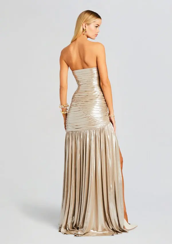 Retrofete Josie Strapless Dress - Champagne