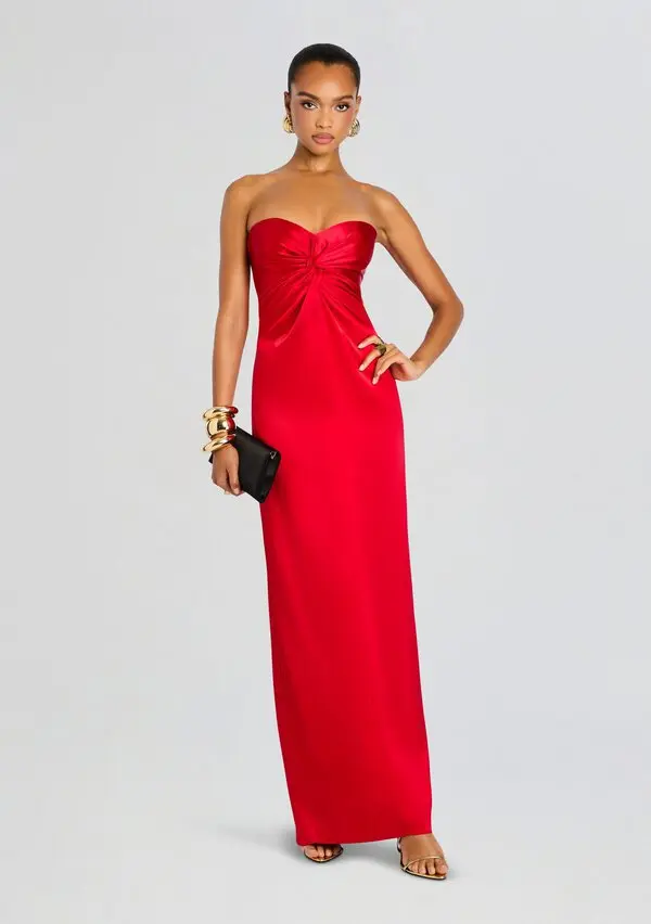 Retrofete Silky Olivine Maxi Dress - Red