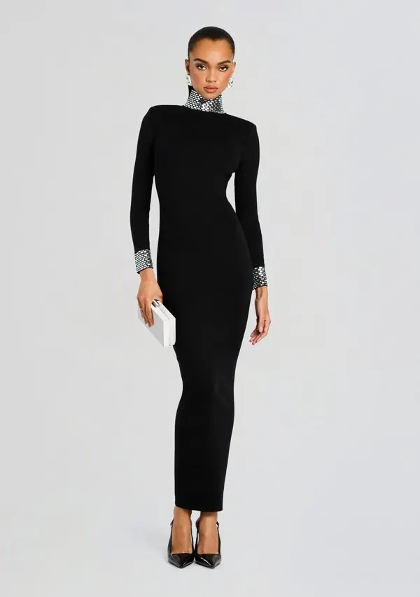 Retrofete Monroe Knit Gown - Black
