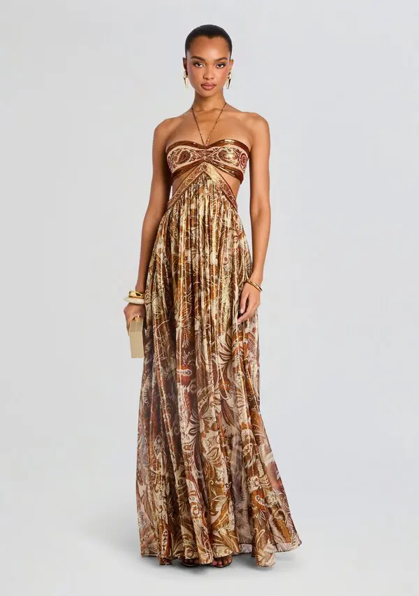 Retrofete Kimmy Gown - Terracotta Paisley | Editorialist