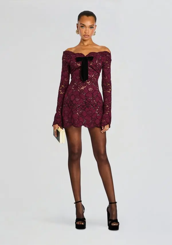 Retrofete Perditia Lace Dress - Port