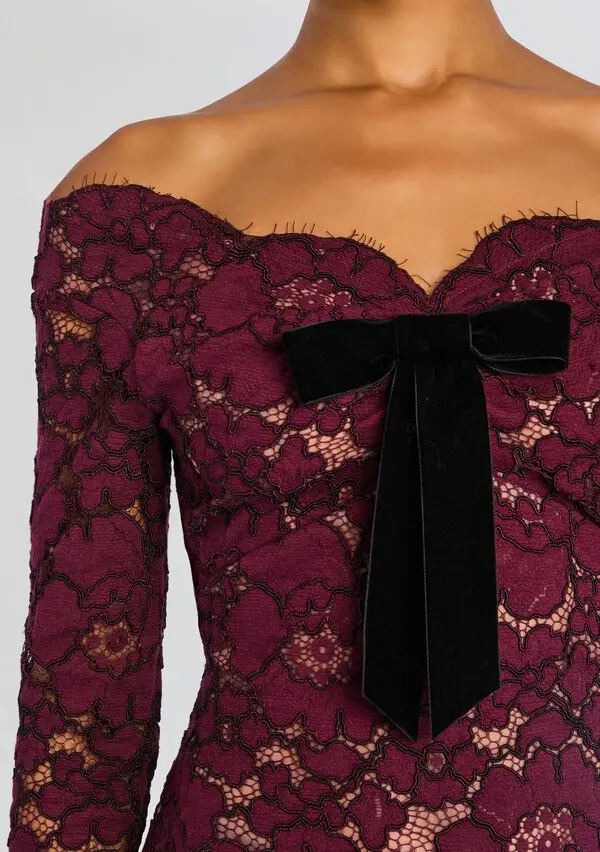 Retrofete Perditia Lace Dress - Port