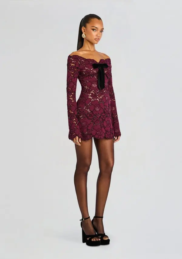 Retrofete Perditia Lace Dress - Port