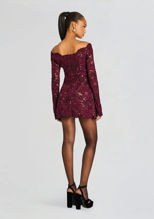 Retrofete Perditia Lace Dress - Port