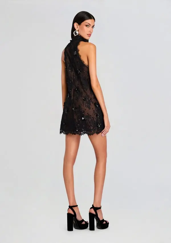 Retrofete Banks Embellished Lace Mini Dress