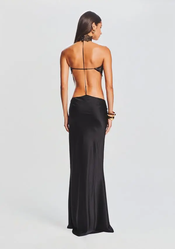 Retrofete Lucie Gown With Open Back - Black