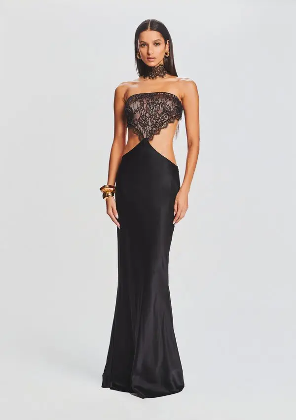 Retrofete Lucie Gown With Open Back - Black