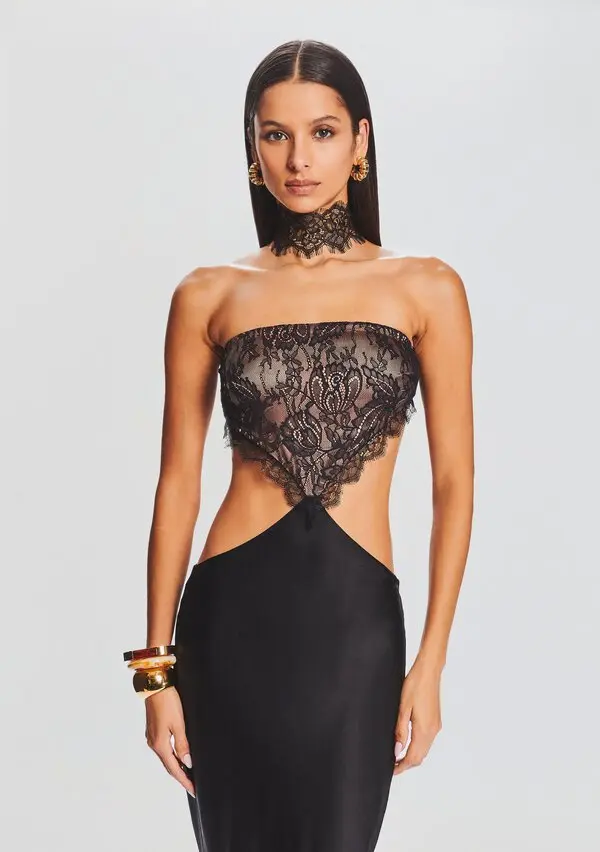 Retrofete Lucie Gown With Open Back - Black