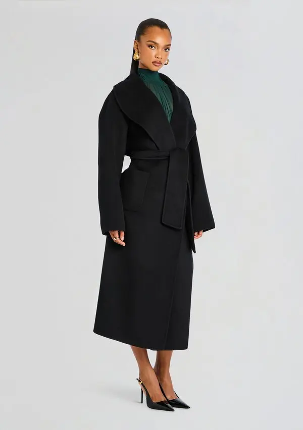 SEROYA Mavis Wool Coat - Black