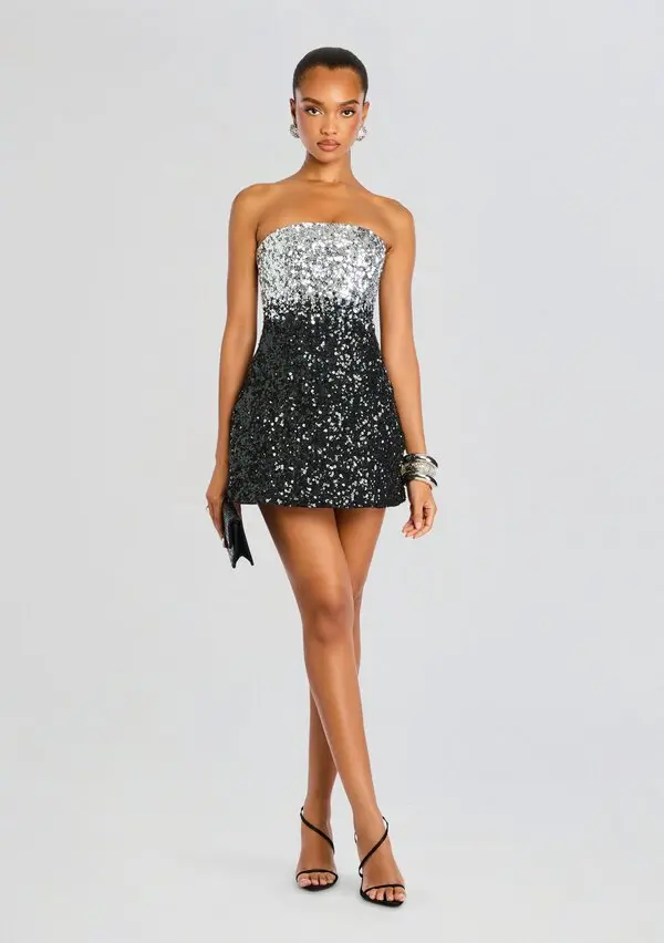 Retrofete Kameron Embellished Mini Dress - Black/silver