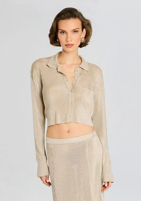 SEROYA Jessa Metallic Knit Top
