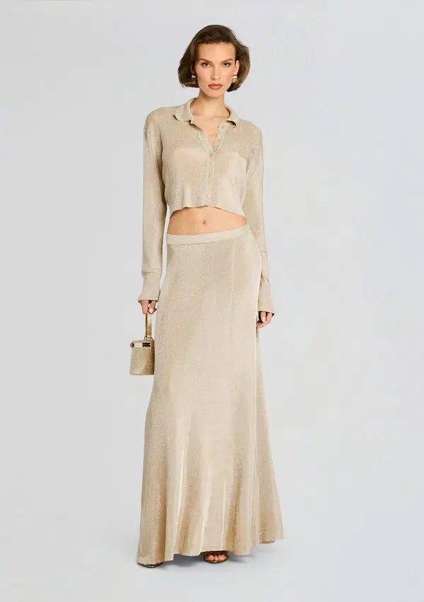 SEROYA Jessa Metallic Knit Top