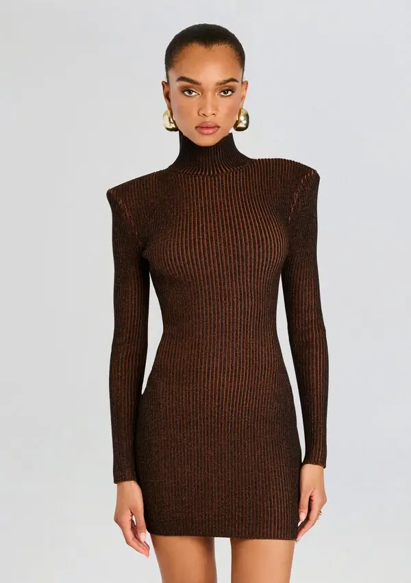 SEROYA Moda Rib Knit Mini Dress